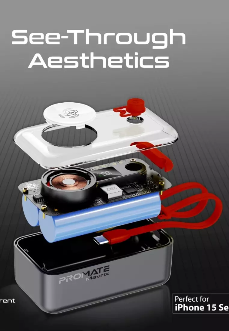 Buy Promate Mavrix 35W Transparent Charging Power Bank for Smartphone ...