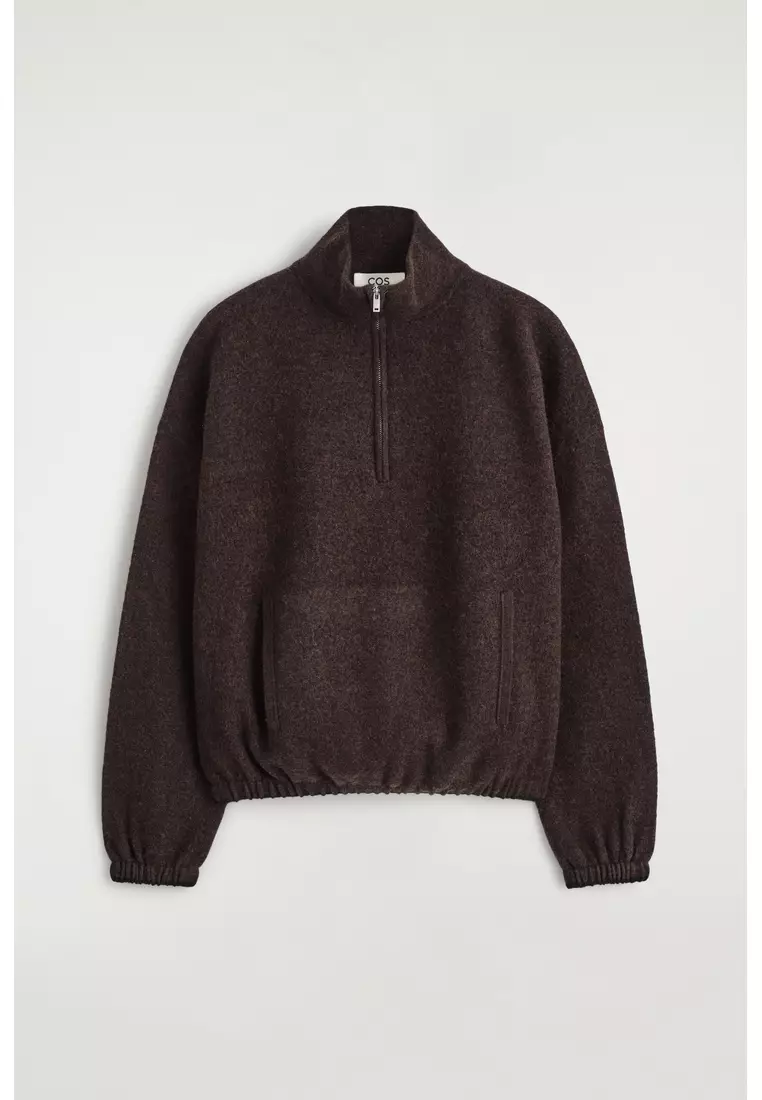 Buy COS BOILED MERINO WOOL ZIP-UP JUMPER 2026 Online | ZALORA