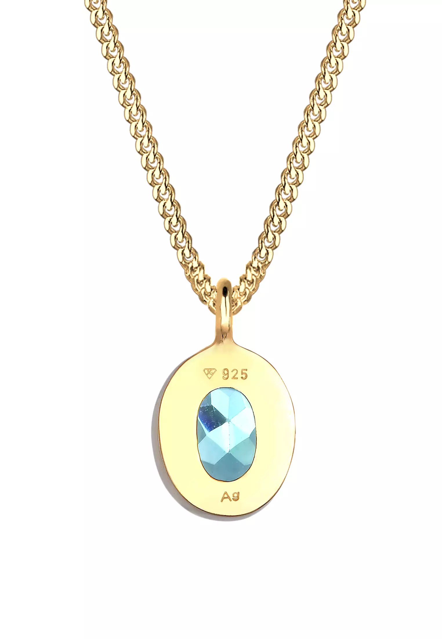 Buy ELLI GERMANY Blue Topaz Solitaire Pendant Necklace – Gold-Plated ...