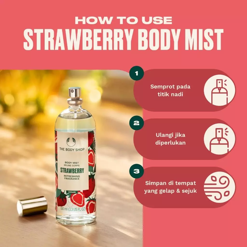 Jual The Body Shop Strawberry Body Mist 100Ml Original 2023 | ZALORA ...