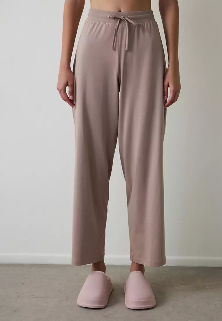 Buy Penti Dark Beige Weekend Time Tie-Up Detailed Spanish Leg Pajama ...