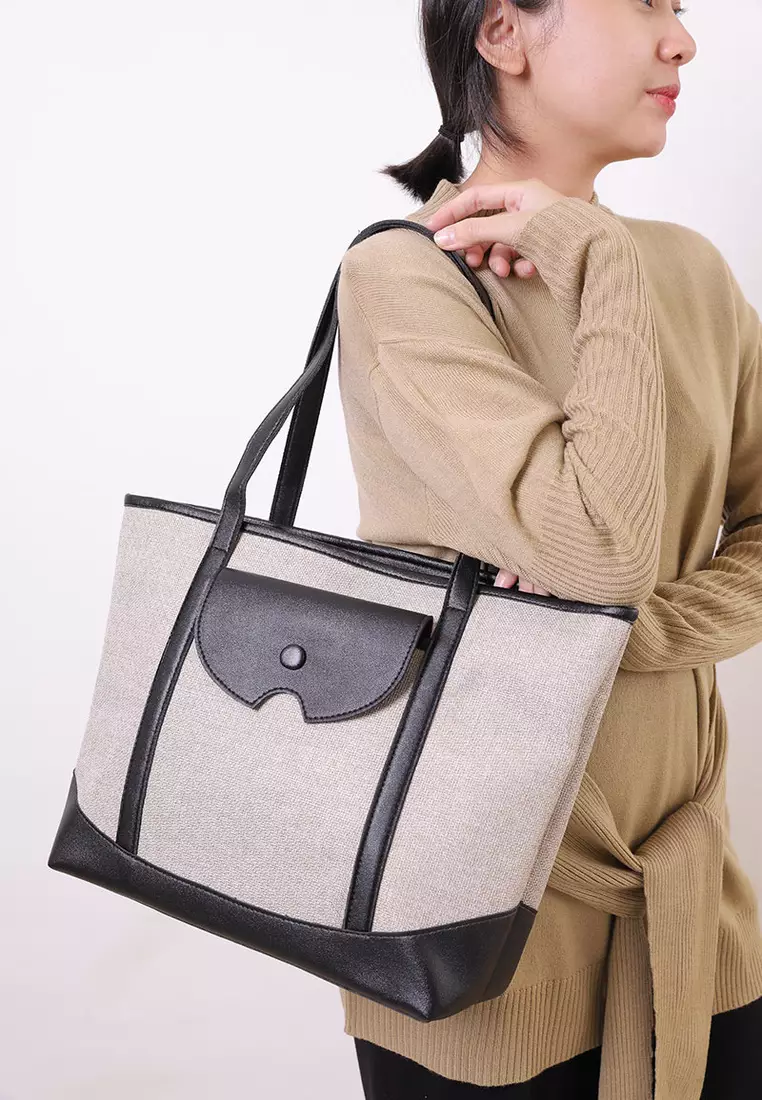 Jual Berrybenka Label Tekka Livi Tote Bag Black Original 2026 | ZALORA ...