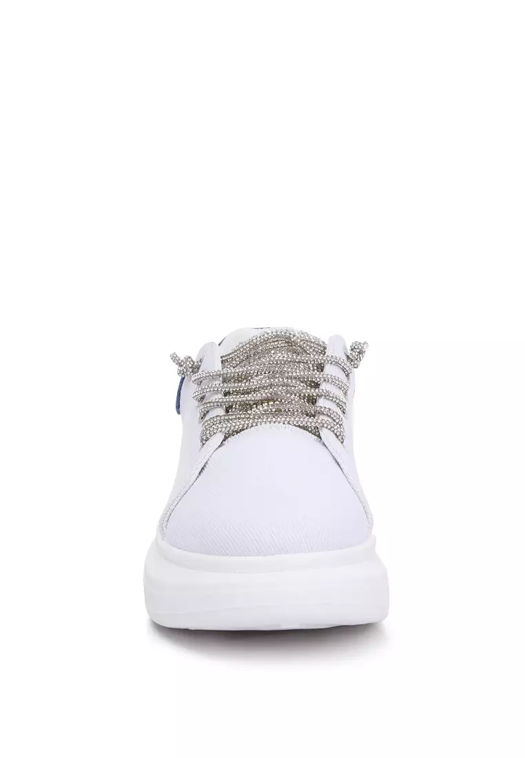 London Rag White Rhinestone Laced Sneakers 2025 | Buy London Rag Online ...