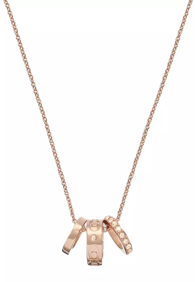 Coach necklace rose gold store
