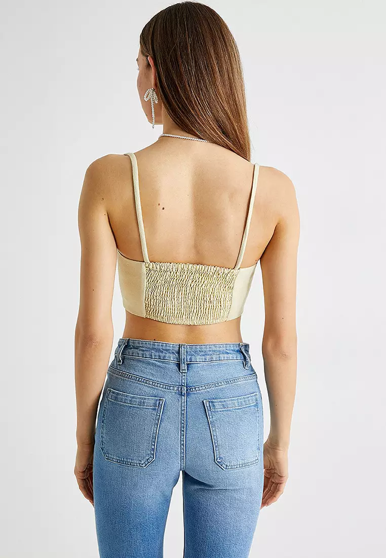 Buy KOTON Thin Strap Crop Top 2026 Online | ZALORA