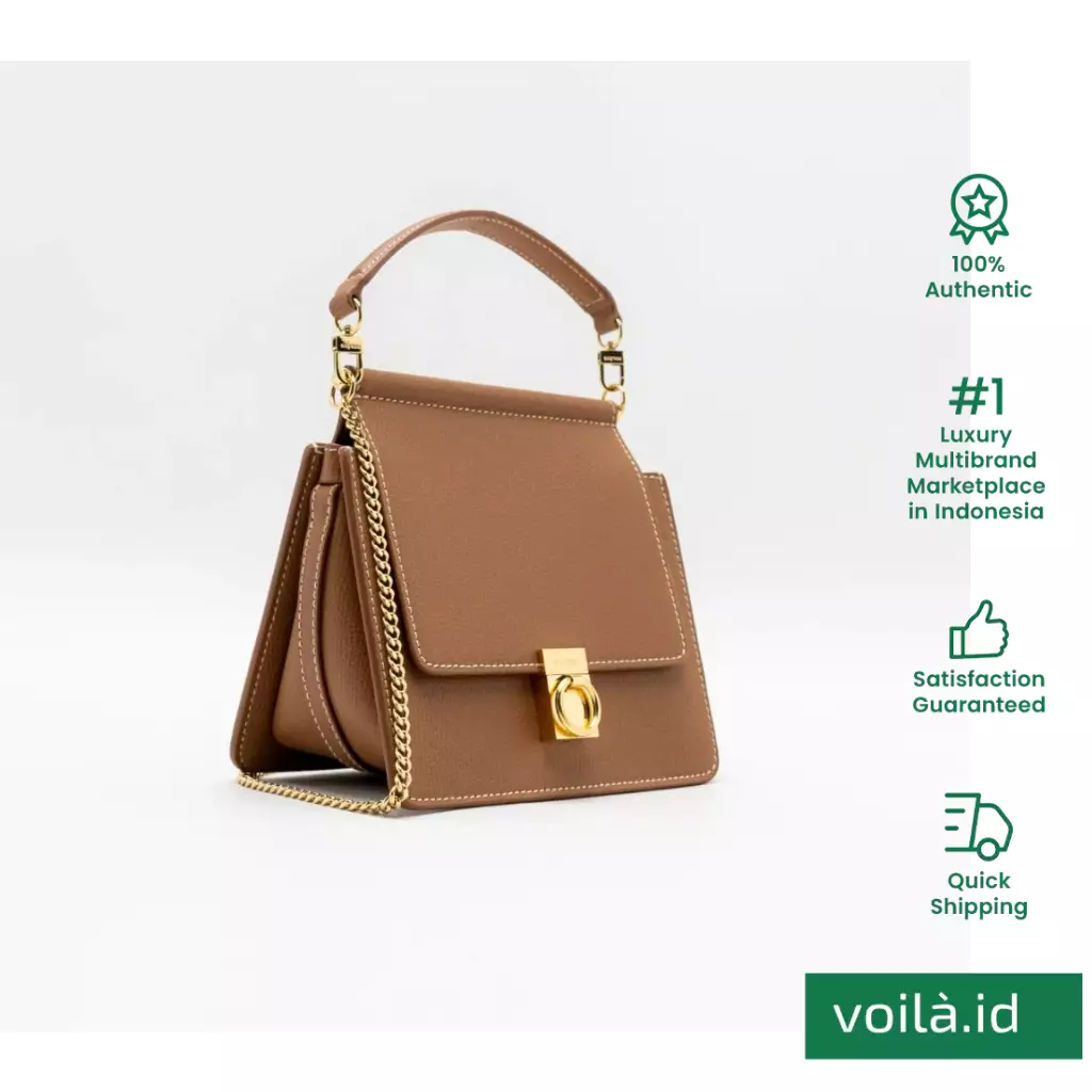 Jual Polene Numero Sept Mini Chain Bag Grained Leather Camel Original ...