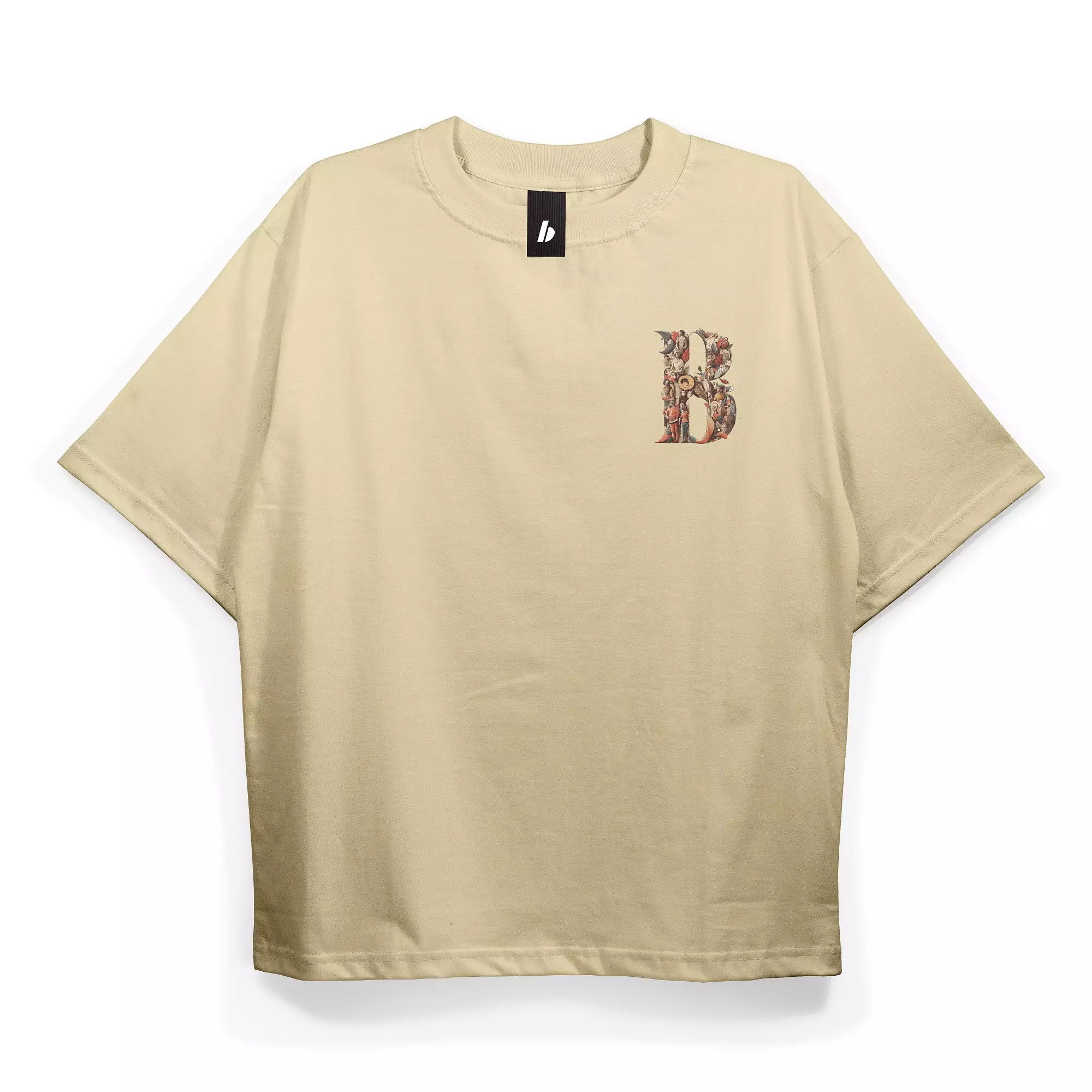 Jual Benidson BENIDSON Oversized Tshirt Cream Floral Monogram Original ...