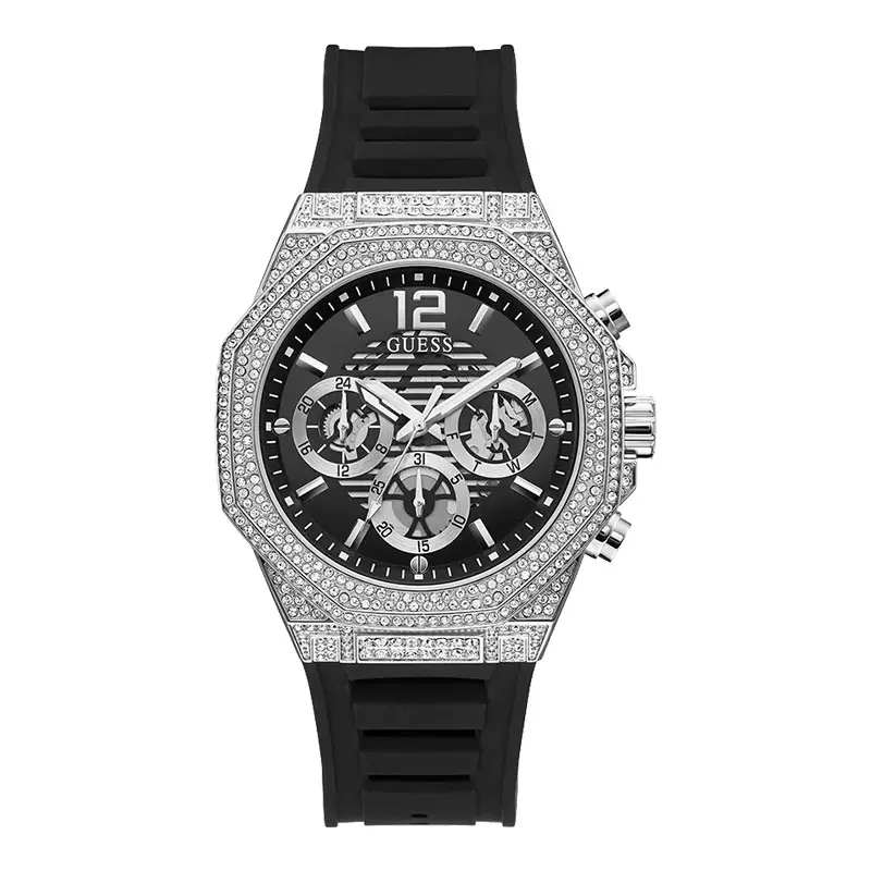 Jual Guess Jam Tangan Pria Guess Momentum GW0518G1 Men Skeleton Black ...