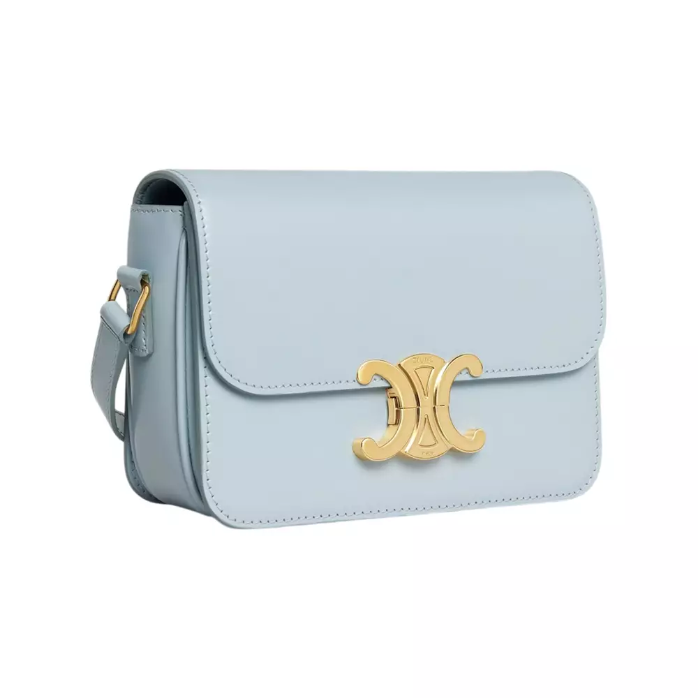 Jual Celine Teen Triomphe Bag in Shiny Calfskin Ice Blue Ghw Original ...