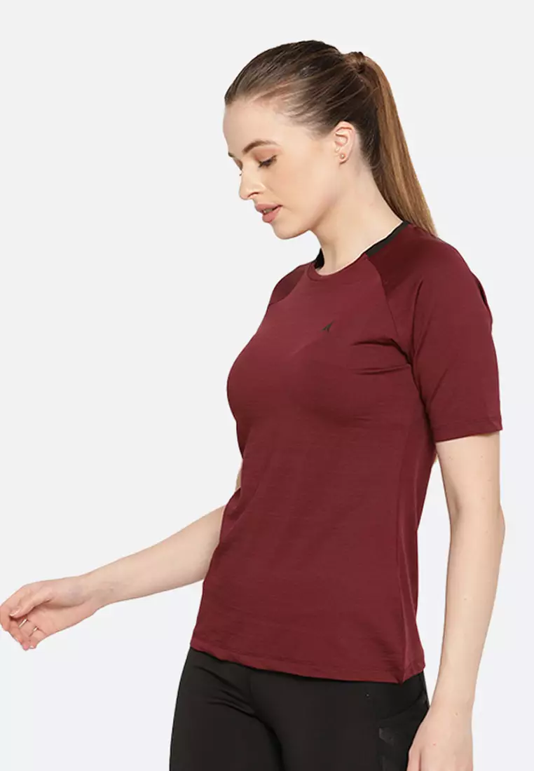 Fitleasure Maroon Workout/Training Athletic Top 2025 | Buy Fitleasure ...