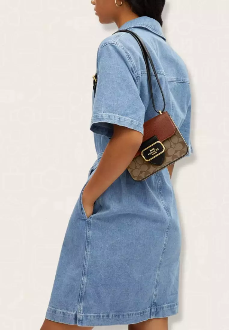 Jual Coach Coach Morgan Square Crossbody In Colorblock Signature Canvas ...