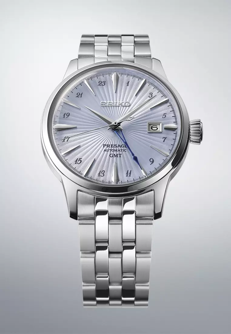 Buy Seiko Seiko Presage ‘Skydiving’ Cocktail Time GMT Ice Blue Dial ...