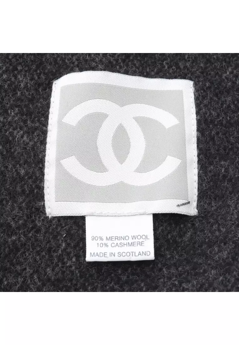 Buy Chanel Pre-Loved Chanel sports line coco mark blanket wool cashmere ...