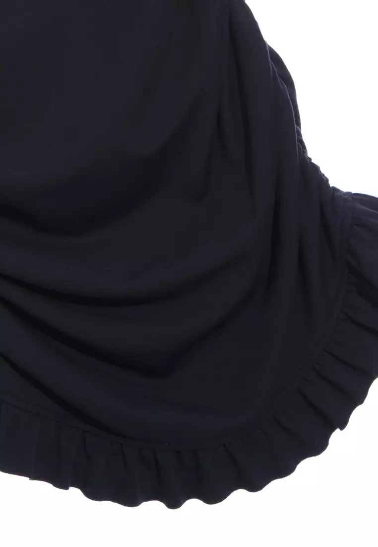 Buy iROO Navy Ruffle Ruched Skirt 2025 Online | ZALORA Philippines