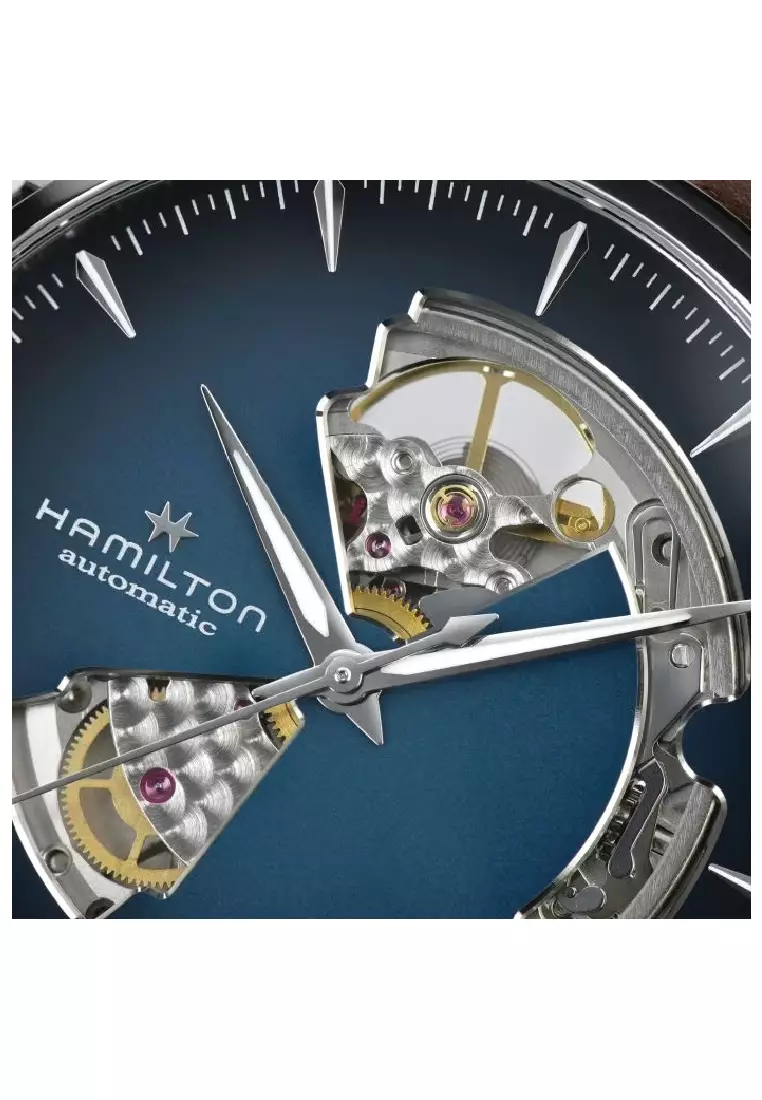 Buy Hamilton Hamilton Jazzmaster Open Heart Auto Leather H32675540 ...