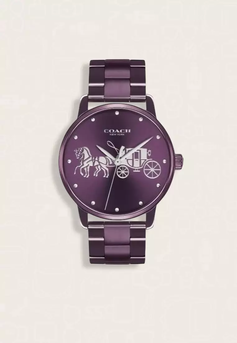 Jual Coach Jam Tangan Wanita Coach Grand Watch Purple Original 2026 ...
