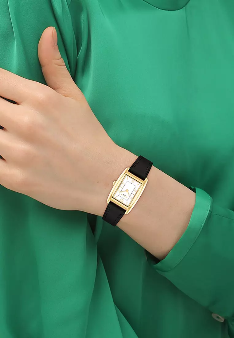 Buy Coach REESE Women's Watch Black Calfskin Strap - White Dial ...