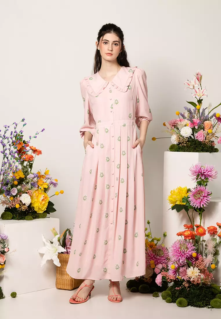 Buy Lubna Grs Recycled Polyester Floral Dress 2024 Online Zalora
