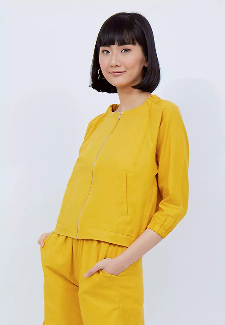 Jual Julia Owers Jacket Linen Wanita HIKARI - Kuning Original 2024 ...