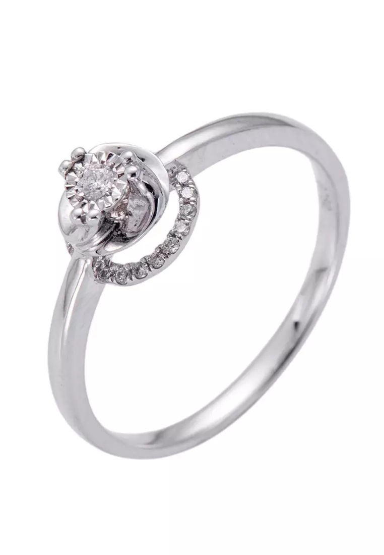 Buy LITZ LITZ 18K White Gold Diamond Ring SJ-RD25858S-015-1 Online ...