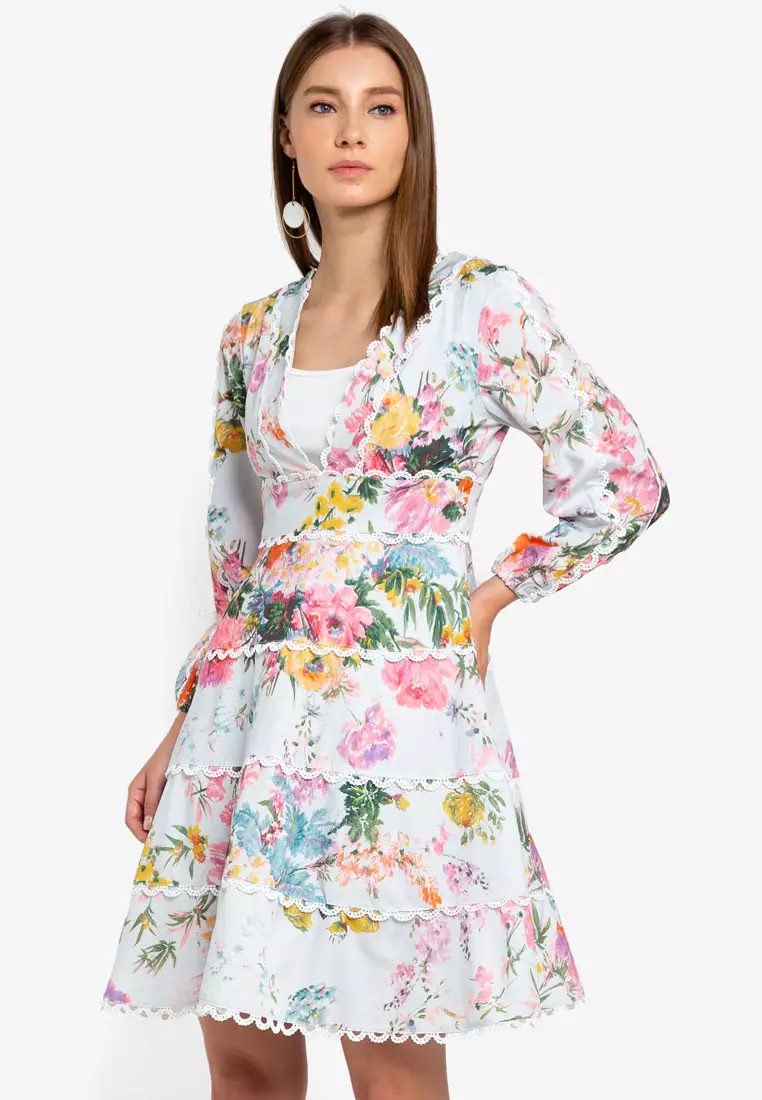 Buy Megane BEST FRENZ Karcsi Floral Midi with Scallop Trim 2024 Online ...