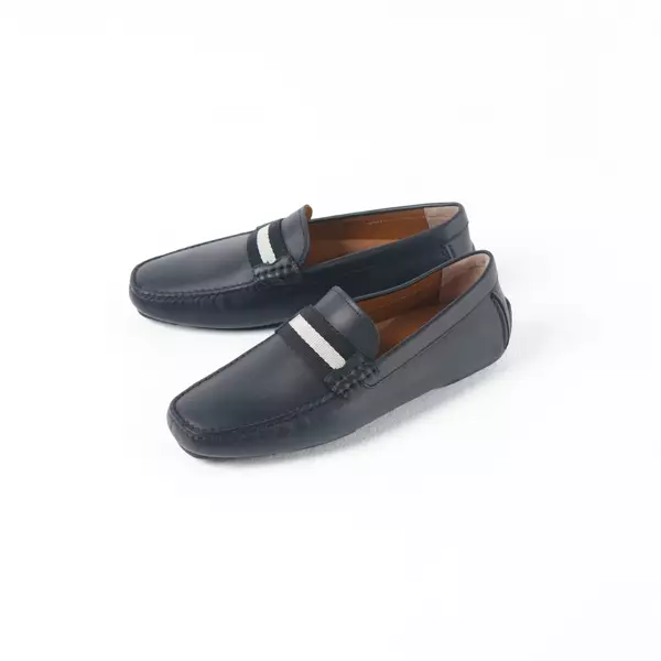Jual BALLY Sepatu BALLY WALTEC STRIPE WHITE BLACK LEATHER LOAFER 100% ...