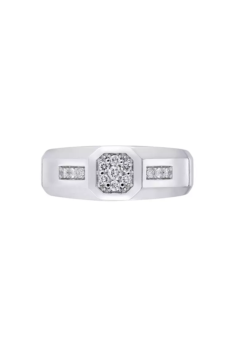 Buy HABIB HABIB Flush Diamond Men's Ring in 925 Silver Palladium ...
