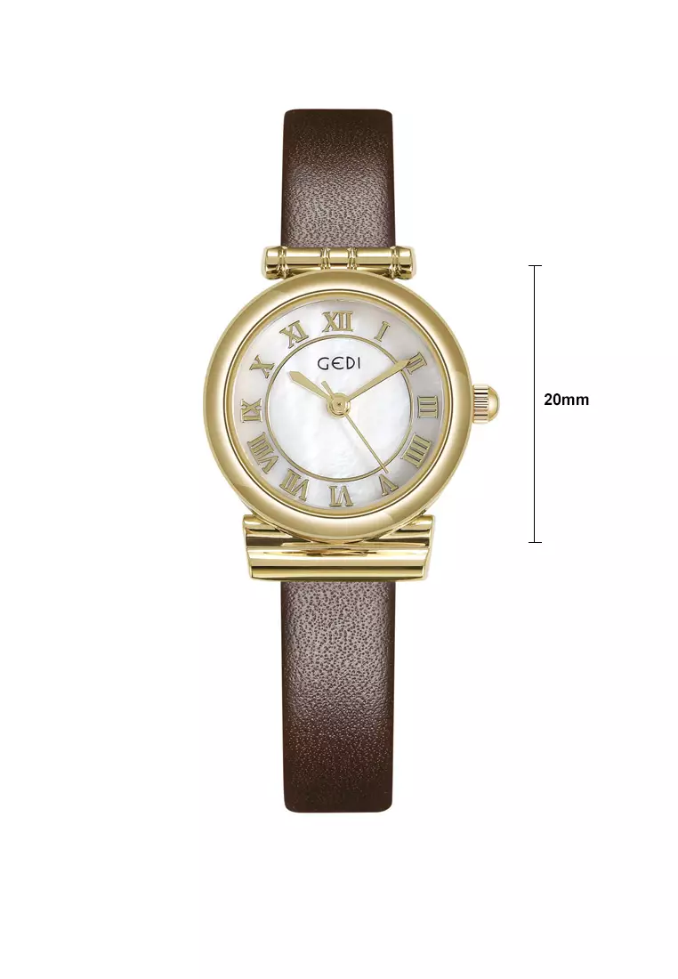 Buy GEDI GEDI Fashion Simple Plated Gold Round Quartz Watch Diameter ...