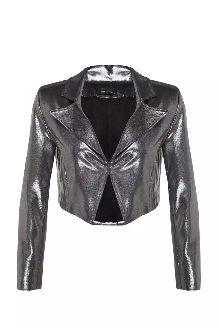 Jual Trendyol Crop Metallic Thread Jacket Original 2024 | ZALORA ...