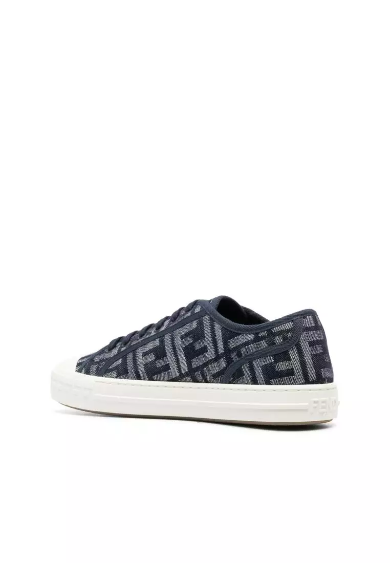 Buy Fendi FENDI - Fendi Domino Logo Sneakers - Blue Online | ZALORA ...