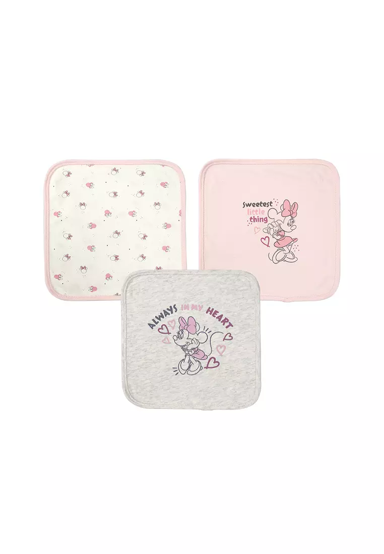 Buy Disney Ba Newborn Minnie Mouse Wash Cloth Pack Of Three - Light ...