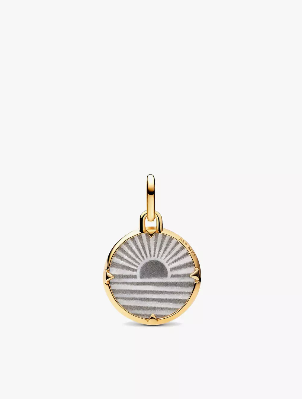 Jual PANDORA Sunrise 14k gold-plated medallion with white bioresin man ...