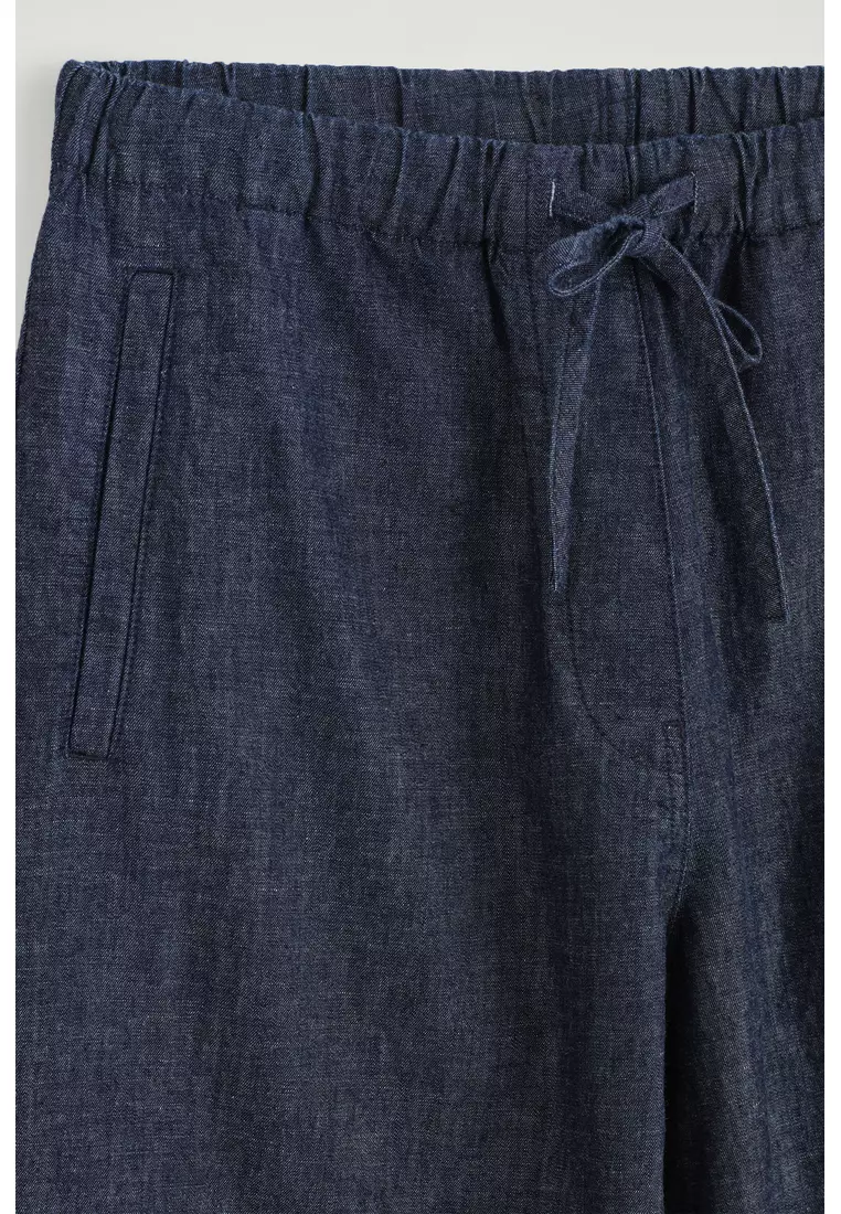 Buy COS DENIM WIDE-LEG DRAWSTRING TROUSERS Online | ZALORA Malaysia