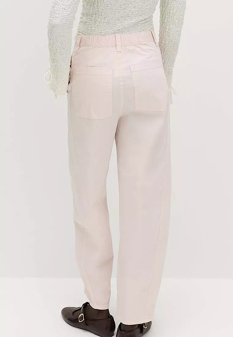 Jual Marks & Spencer Cotton Rich Barrel Leg Trousers Original 2026 ...
