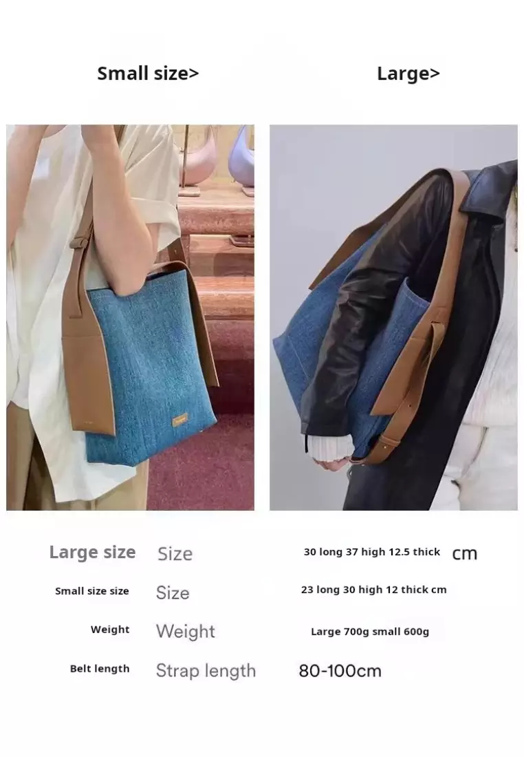 Buy SOEOES Denim Versatile Ear Tote Bag 2025 Online | ZALORA