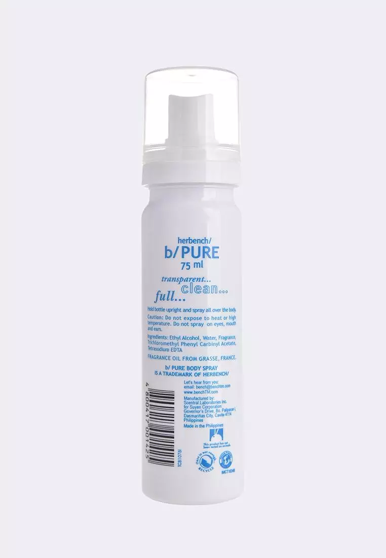 Buy BENCH Pure Body Spray 75ml 2025 Online | ZALORA Philippines