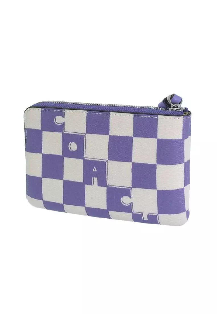 Buy Coach Coach Zip Leather Wallet (CR813) - SV / LIGHT VIOLET / CHALK ...