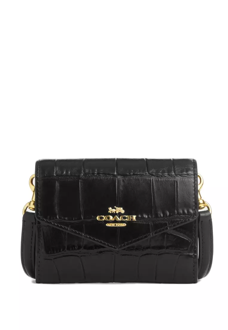 Buy Coach Coach Mini Envelope Wallet With Strap - Black Online | ZALORA ...