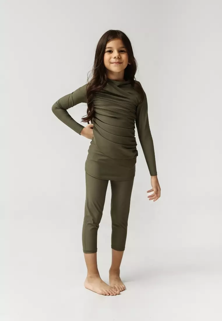 Buy LANUUK LANUUK Diana Kids Swim Set – Olive Online | ZALORA Malaysia