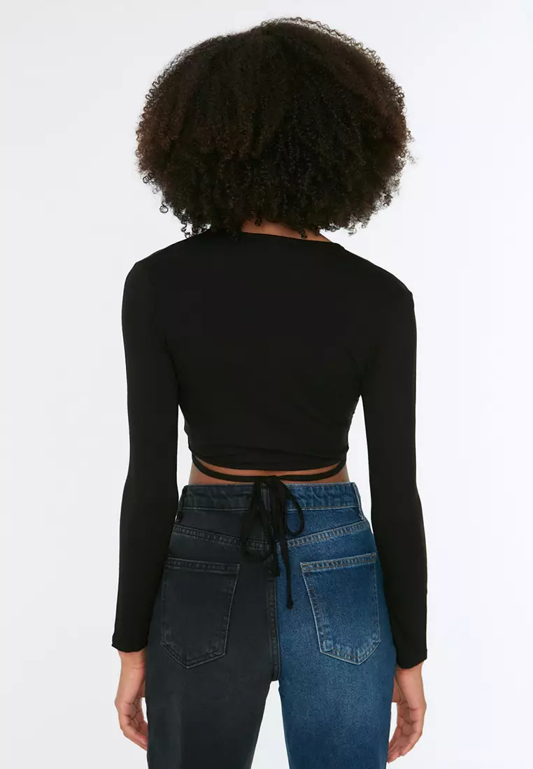 Buy Trendyol Tie Crossover Crop Top 2025 Online | ZALORA Philippines