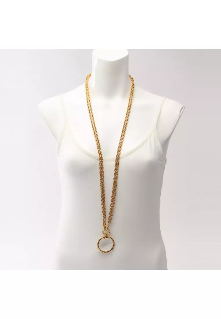 Buy Chanel Pre-Loved Chanel coco mark Loupe necklace GP gold vintage ...