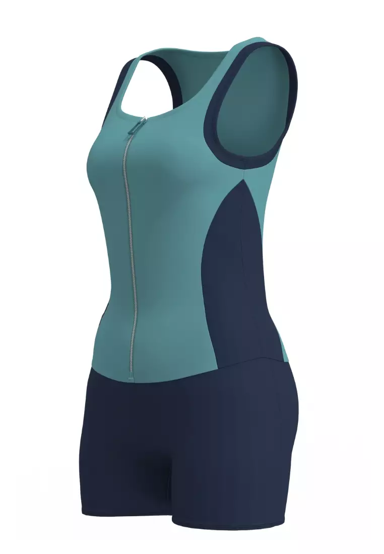Buy Sunseeker Sport Solid Teal Blue Zip Front Tankini Set 2025 Online ...