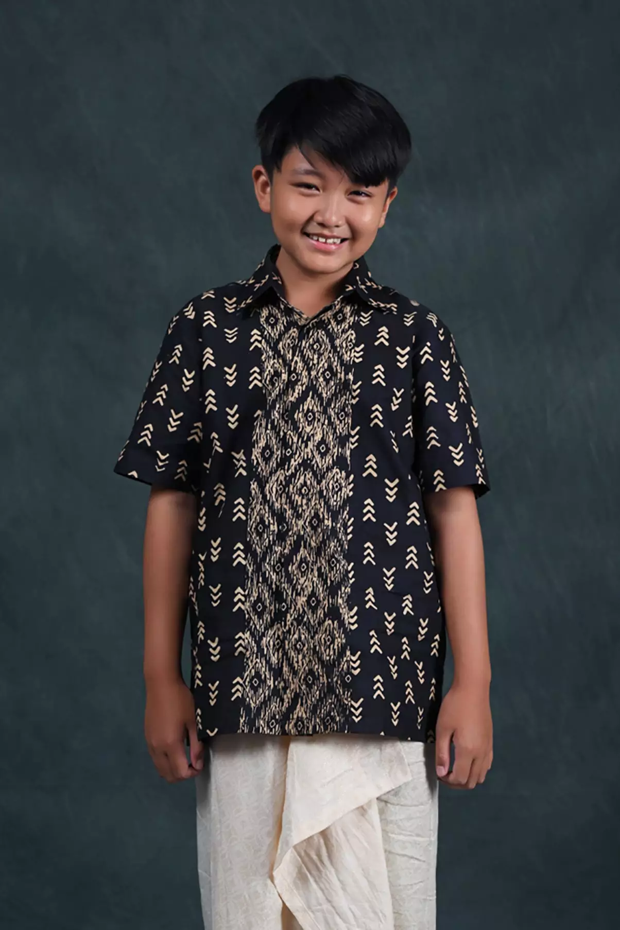 Jual Nona Rara Batik NONA RARA - Shirt Garut Black K0008, Kemeja Anak ...