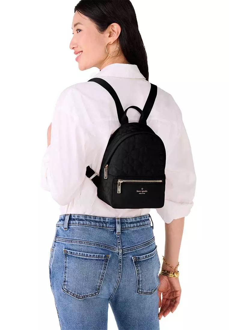 Buy Kate Spade Spade Flower Quilted Fabric Small Backpack Black KK158 ...