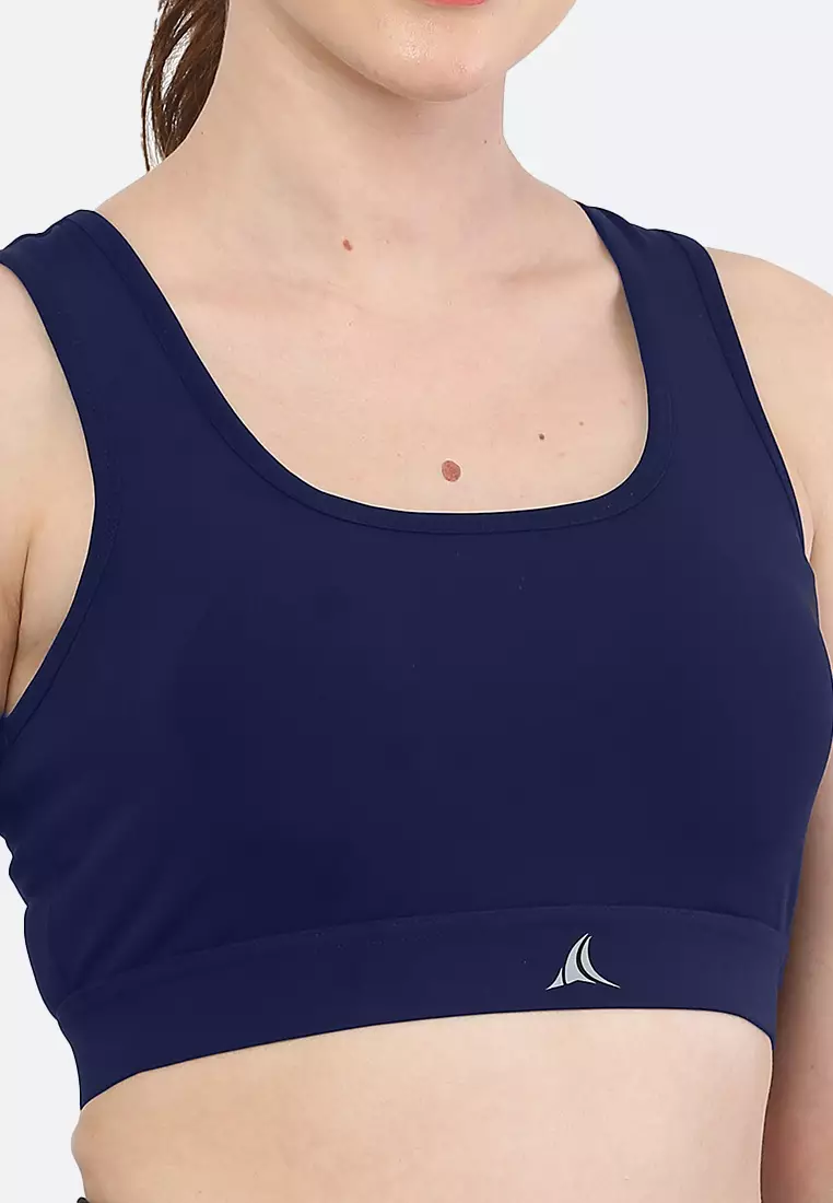 Buy Fitleasure Blue Basic Essential Coord Workout/Running Sports Bra ...