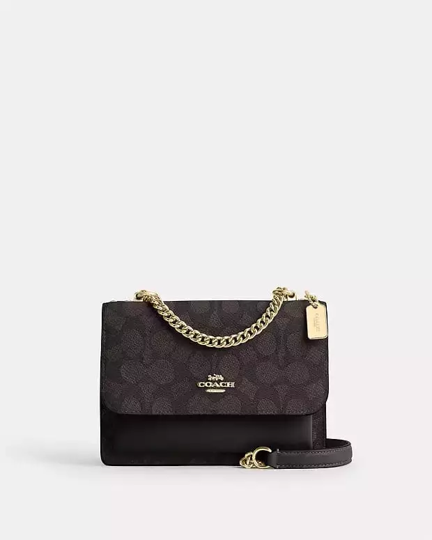 Jual Coach Mini Klare Crossbody Bag In Signature Canvas Gold/Walnut ...