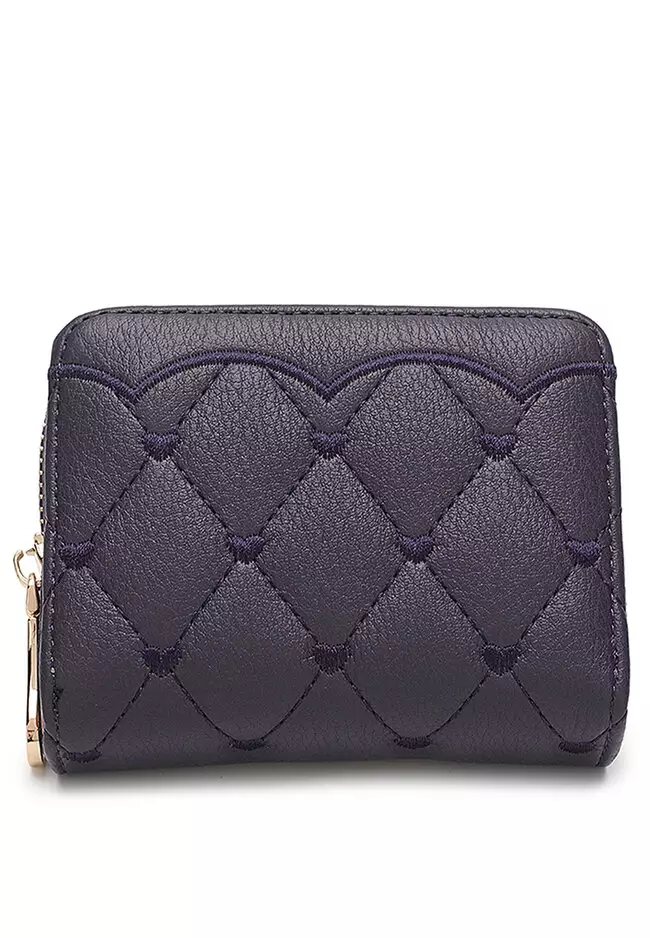 Buy Swiss Polo Women's Quilted Short Purse / Wallet - Purple 2025 ...