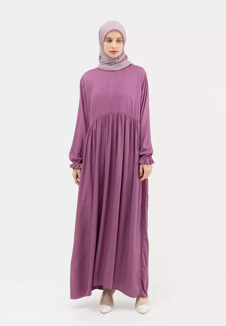 Jual Luma Dawa Luma Dawa Atiya Dress / Grape - Abaya Umrah Haji / Basic Dress / Dress Rayon ...