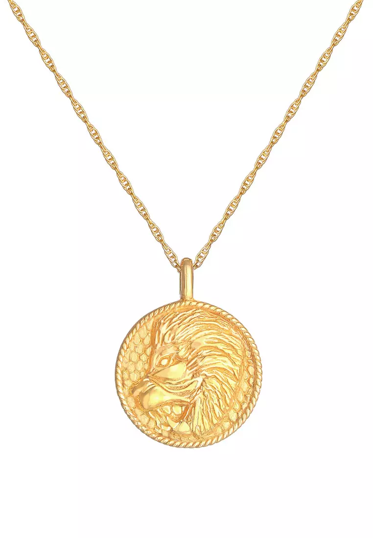 Buy ELLI GERMANY Zodiac Sign Leo Coin Necklace 2025 Online | ZALORA