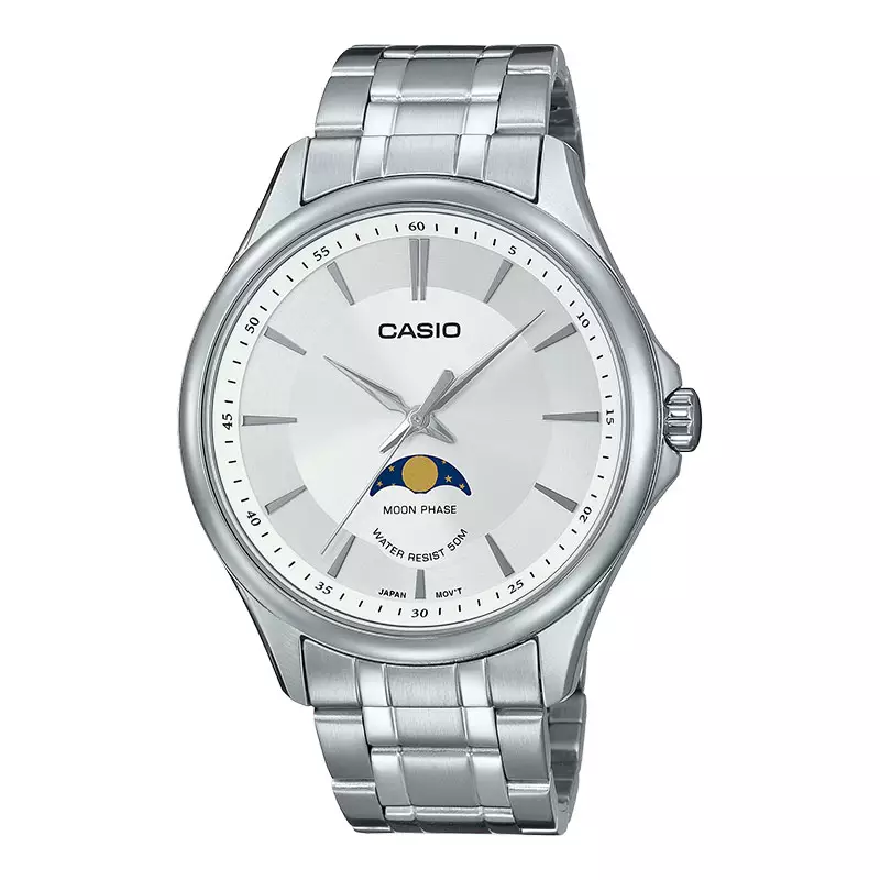Jual Casio [YEAR END SALE] Jam Tangan Pria Casio General MTP-M100D-7AVDF Men Moon Phase Silver ...